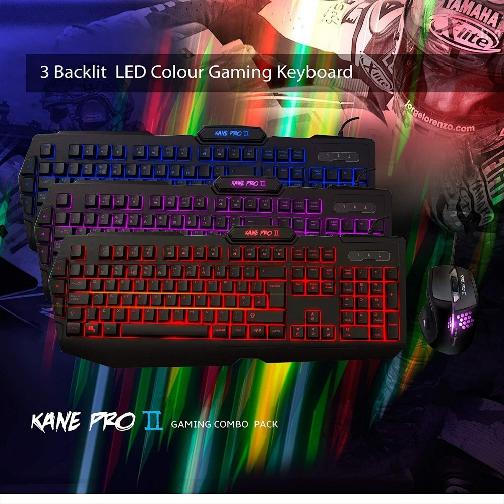 Sumvision Nemesis Kane Pro II LED Multi-Colour Backlit Gaming Keyboard ...